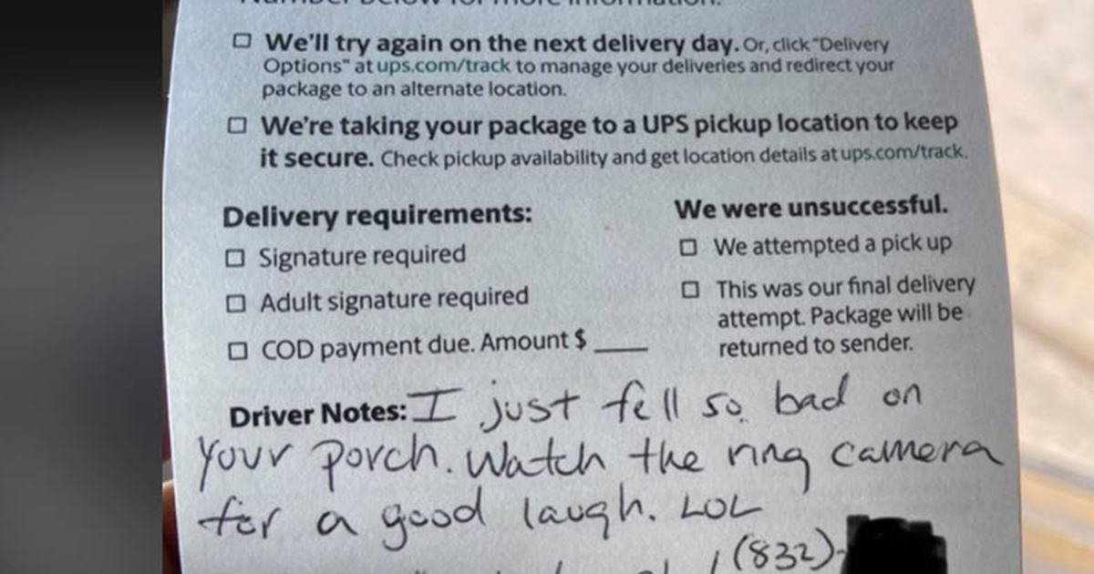 Delivery Driver Takes a Tumble – Hilariously Asks For Surveillance ...